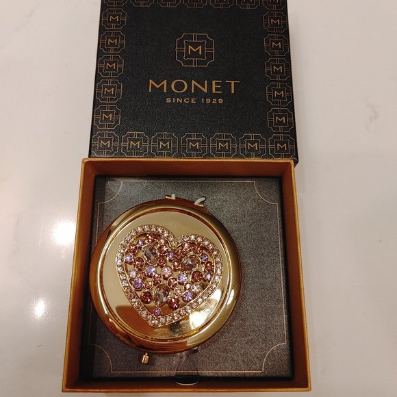 Monet | Other | New Vintage Monet Jeweled Double Mirror Compact With ...